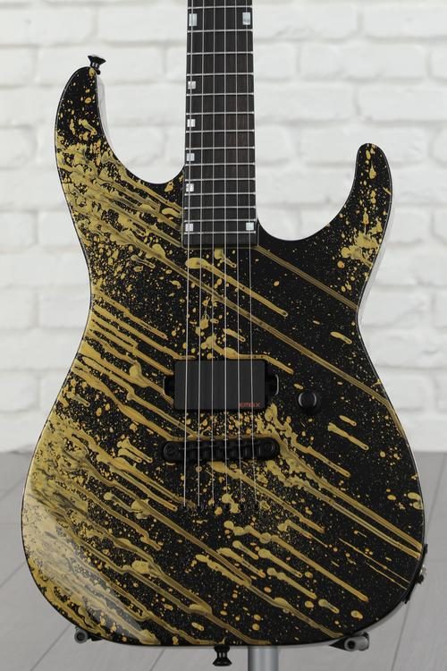 ESP USA M-I Neck-Thru Electric Guitar - Gold Splatter | Sweetwater