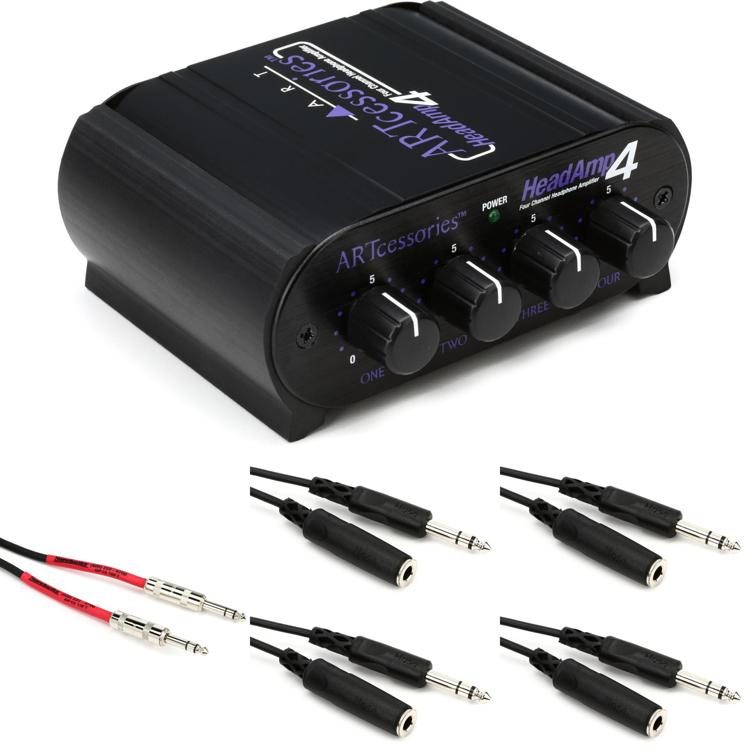 ART HeadAmp 4 4-channel Headphone Amplifier Cable Bundle | Sweetwater