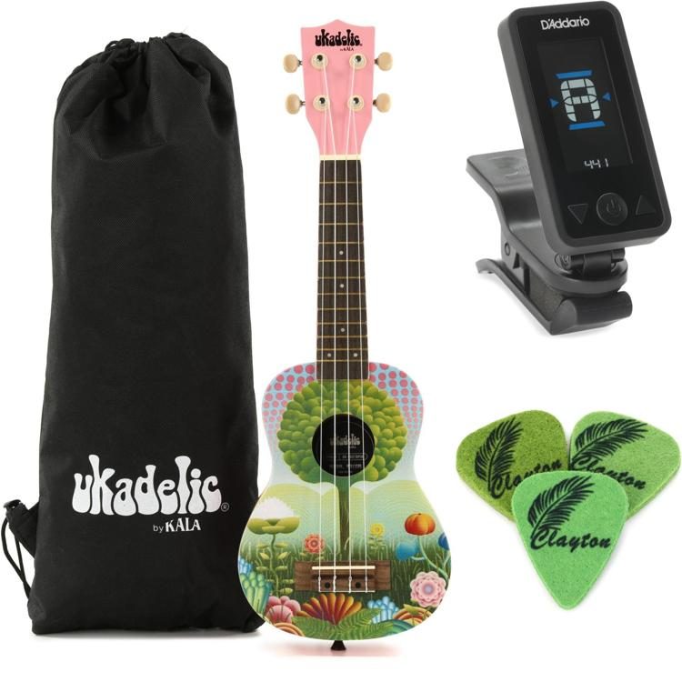 Kala Ukadelic Soprano Ukulele Essentials Bundle - Uketopia | Sweetwater