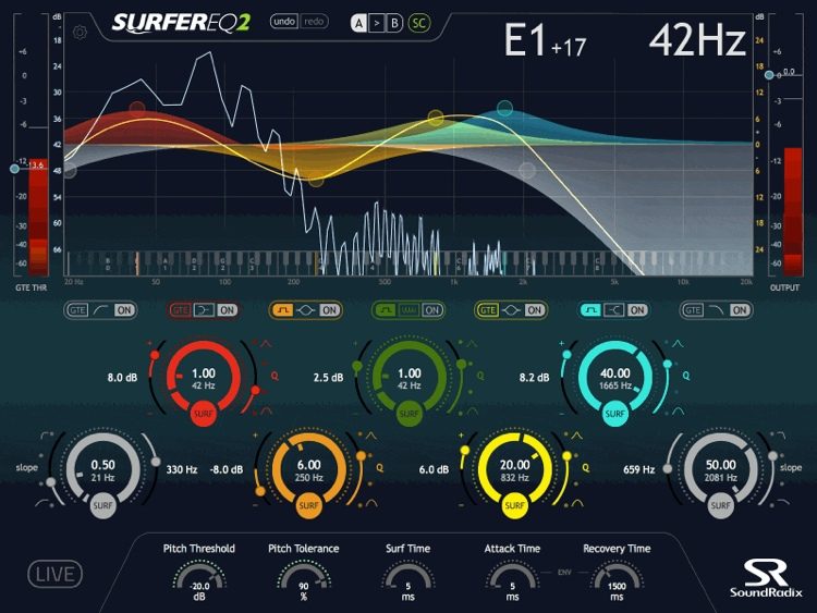 Sound Radix SurferEQ2 Pitch-tracking Equalizer Plug-in | Sweetwater