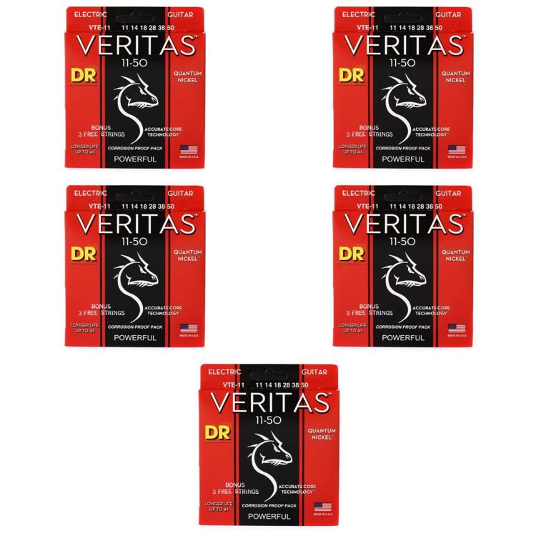 DR Strings VTE-11 Veritas Electric Guitar Strings - .011-.050 Heavy (5 ... DR Strings VTE-11 Veritas Electric Guitar Strings - .011-.050 Heavy (5 ...