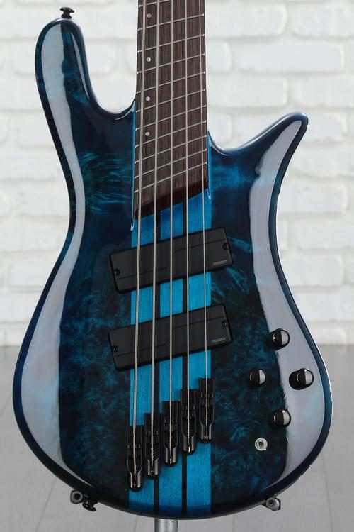 Spector NS Dimension 5 Bass Guitar - Black and Blue Gloss | Sweetwater