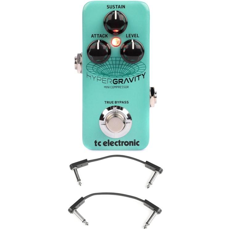 TC Electronic HyperGravity Mini Compressor Pedal with 3 Patch Cables ...