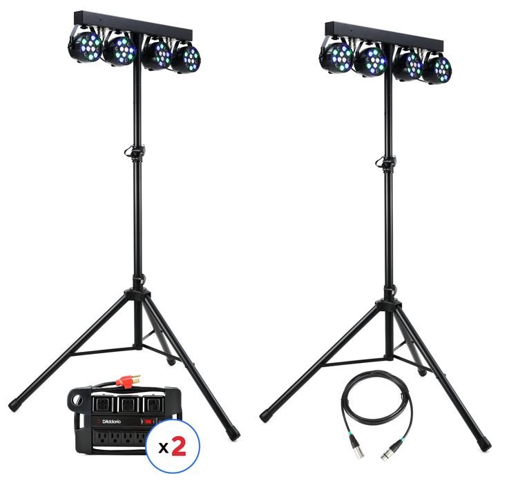 Eliminator Mini Par Bar 4xRGBW Par LED Lighting System Pair Bundle ...