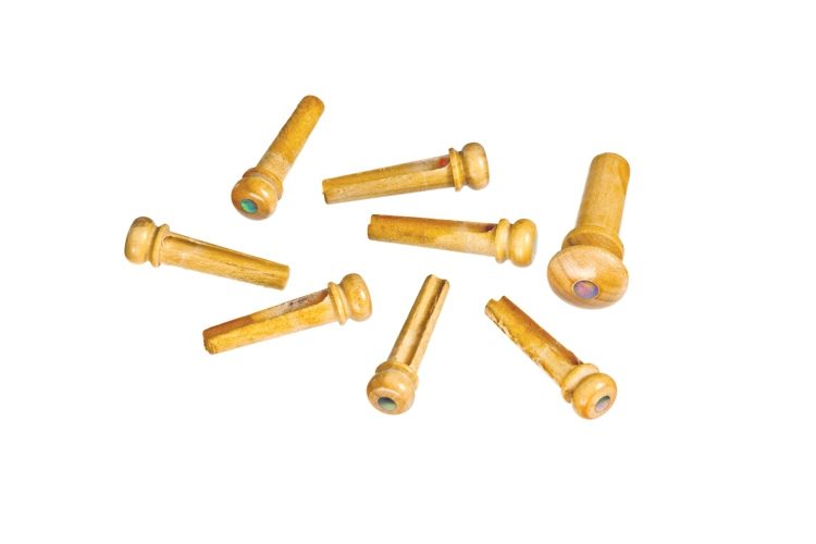 D'Addario Bridge Pin and End Pin Kit - Boxwood with Pearl Inlay ...