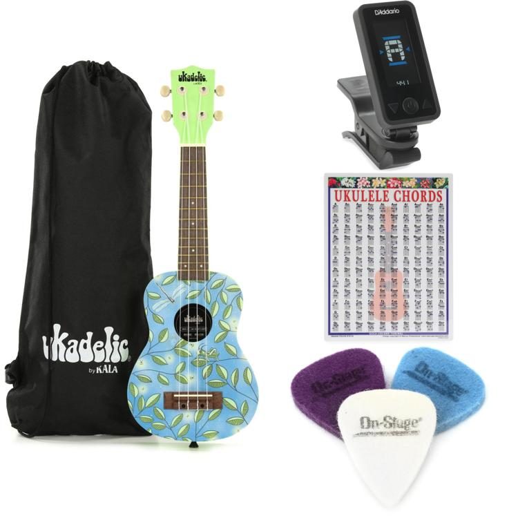 Kala Ukadelic Soprano Ukulele Essentials Bundle - Night Light | Sweetwater