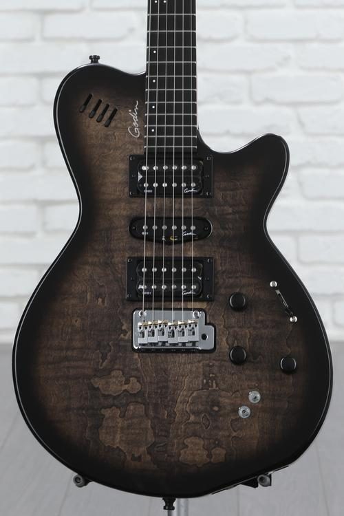 Godin xtSA Multi-Voice Electric Guitar - Trans Black | Sweetwater