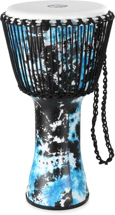 Meinl Percussion Rope-tuned Travel Series Djembe - Galactic Blue Tie ...