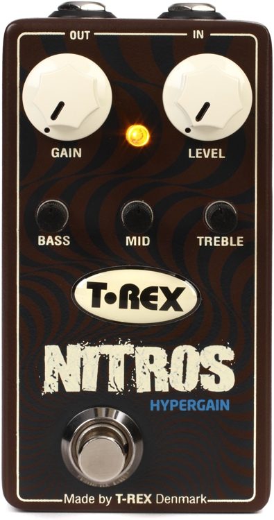 T-Rex Nitros Hypergain Distortion Pedal with Active 3-band EQ | Sweetwater