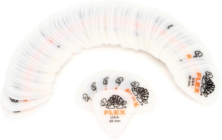 Dunlop Tortex Flex Standard Guitar Picks - .60mm White (72-pack ...