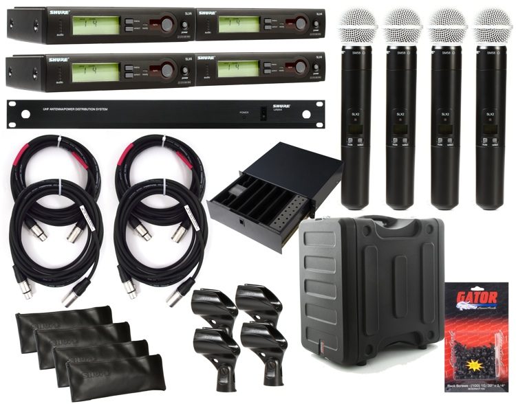 Shure SLX24SM58 Package Handheld System w/SM58 x 4 | Sweetwater