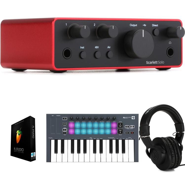 Focusrite Scarlett Solo 4th Gen USB Audio Interface and FL Studios 25 ...
