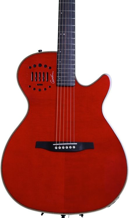 Godin MultiAc Steel Duet Ambiance - Transparent Red | Sweetwater