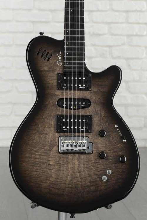 Godin xtSA Multi-Voice Electric Guitar - Trans Black | Sweetwater