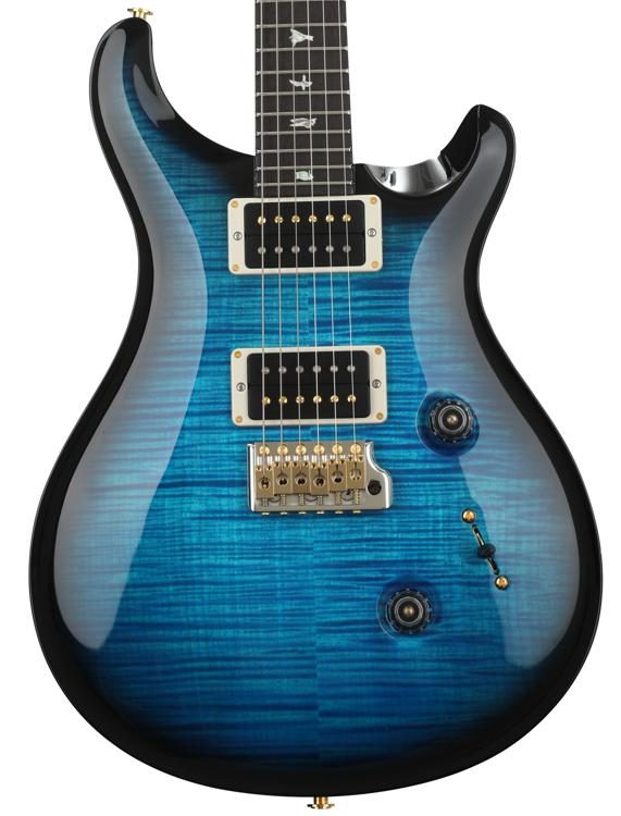 PRS Custom 24 10-Top - River Blue Smokewrap Burst w/ Pattern Regular ...