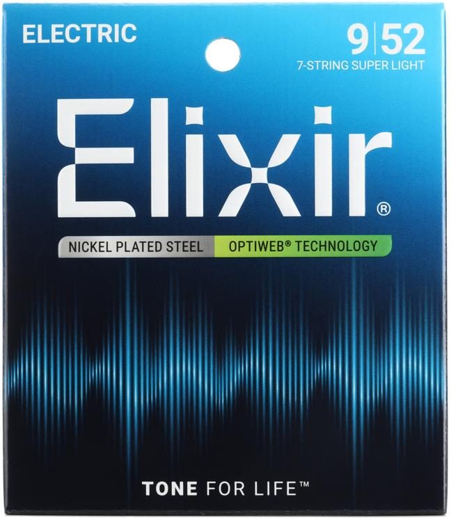 Elixir Strings 19007 Optiweb Electric Guitar Strings - .009-.052 Super ...