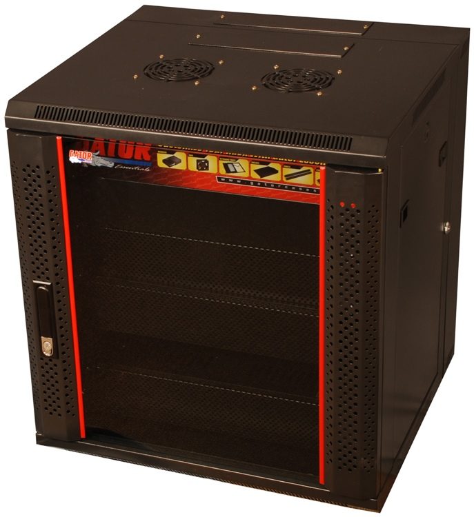 Gator GR-WF4B1217TD - 12U, 17" Deep Fixed Wall Rack w/Glass Door ...