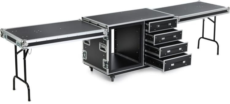 ProX 12U4DTW Workstation Case with Dual Side Tables and Drawer Storage ...