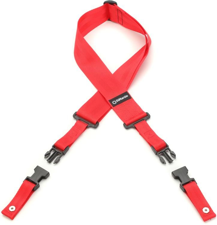 Dimarzio Dd2200n 2 Inch Nylon Cliplock Guitar Strap Red Sweetwater