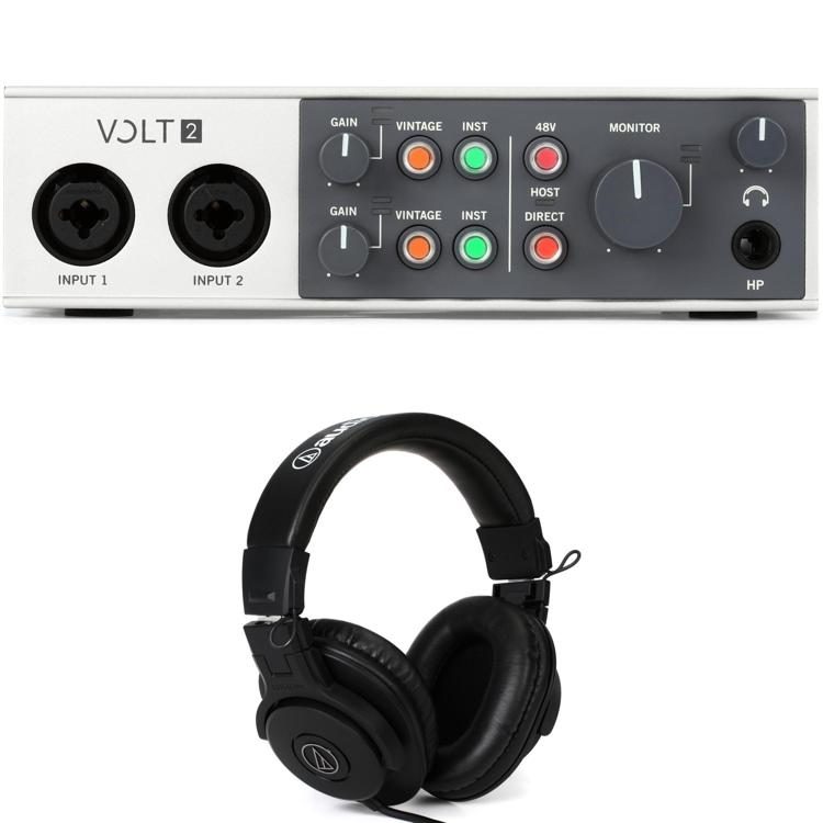 Universal Audio Volt 2 USB-C Audio Interface and Headphones | Sweetwater