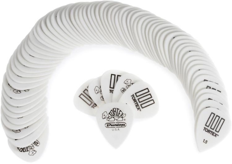 Dunlop Tortex TIII Guitar Picks - 1.50mm White (72-pack) | Sweetwater