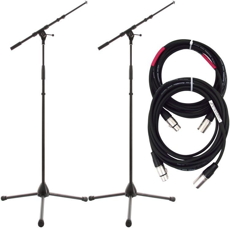 K&M KM21090 2-pack + 2 Pro Co 20' Mic Cables | Sweetwater