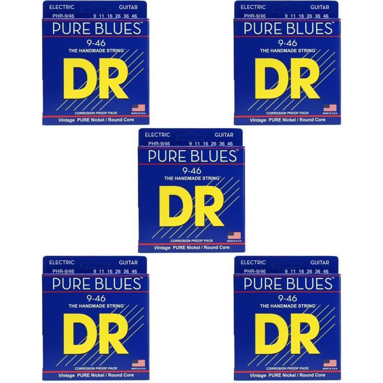 DR Strings PHR-9/46 Pure Blues Pure Nickel Electric Guitar Strings ...