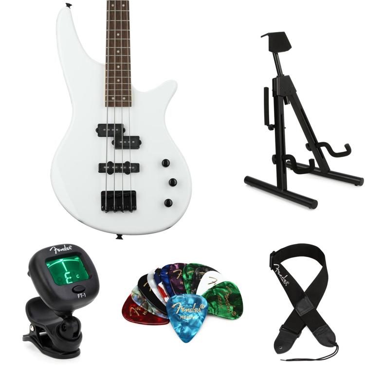 Jackson Spectra JS2 Bass Guitar Essentials Bundle - Snow White | Sweetwater