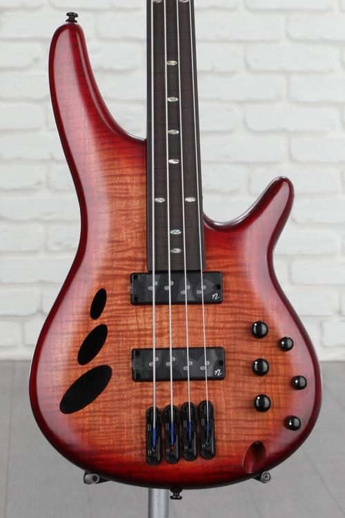 Ibanez SR Bass Workshop Fretless Electric Bass - Brown Topaz Burst Low ...
