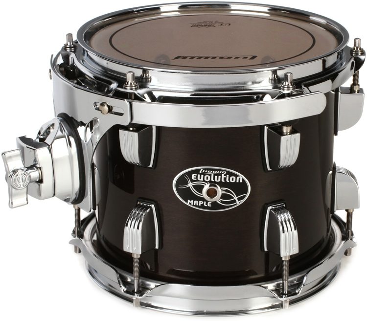 Ludwig Evolution Maple Mounted Tom - 7" x 8" Transparent Black | Sweetwater