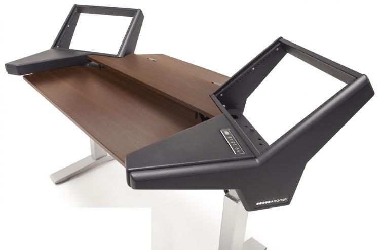 Argosy Halo.KE2 Base Sit-Stand Keyboard Workstation Desk with Mahogany ...