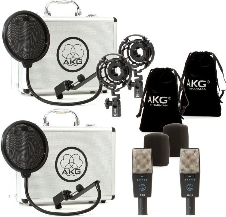 AKG C414XLS Large-Diaphragm Condenser Microphone - Pair | Sweetwater