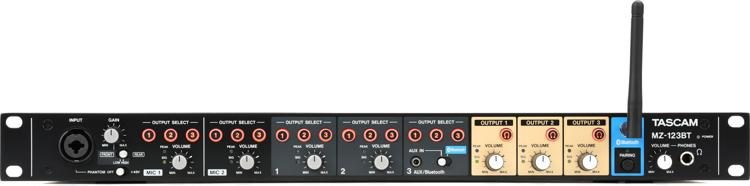 TASCAM MZ-123BT 3-channel Rackmount Multizone Mixer | Sweetwater
