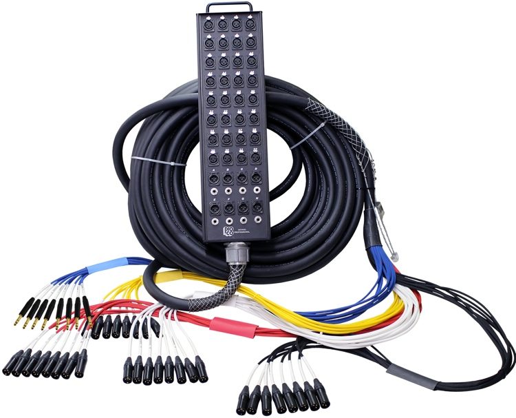 Pro Co RM3208FBQ-100 RoadMaster 32x8 Stage Snake with 1/4 inch Returns ...