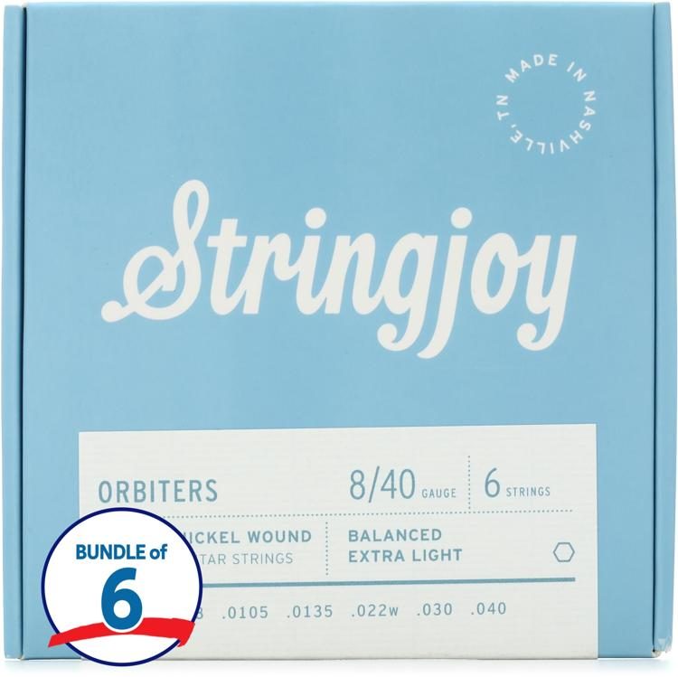 Stringjoy Orbiters Balanced Coated Nickel-wound Electric Guitar Strings - Extra Light Gauge (6 ...