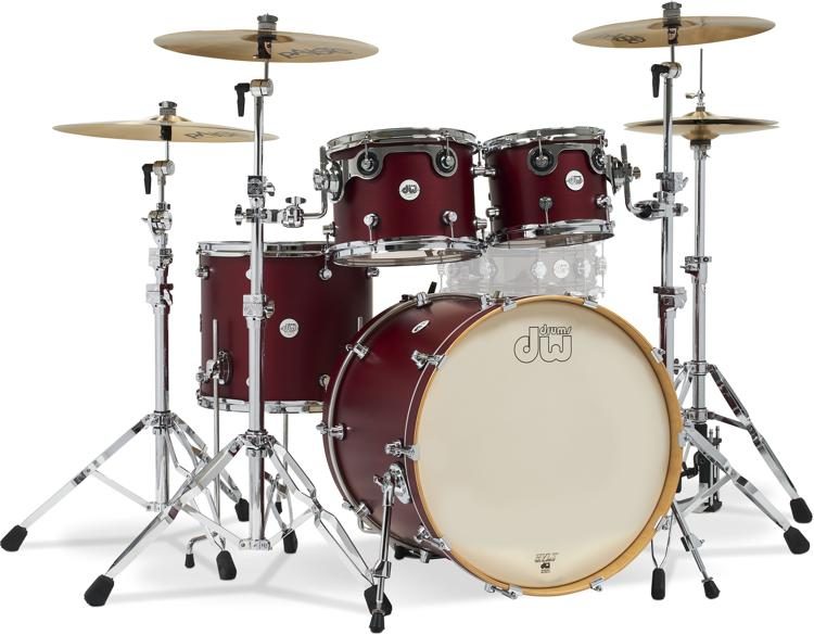 DW Design Series 4-piece Shell Pack - Satin Deep Cherry | Sweetwater