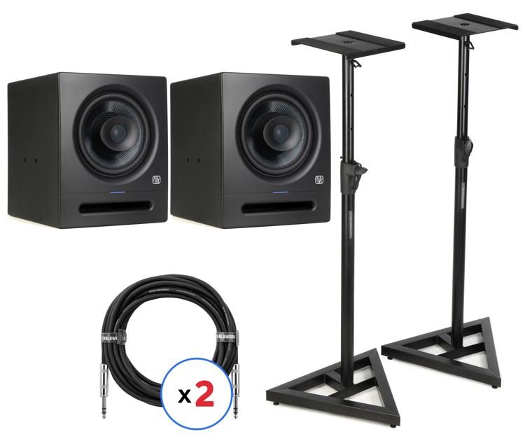 PreSonus Eris Pro 8 8-inch Powered Studio Monitors and Stands Bundle ...