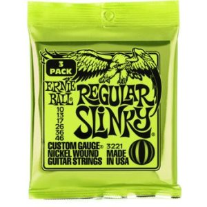 Ernie Ball 3221 Regular Slinky Nickel Wound Electric Guitar Strings - .010-.046 (6 Pack ...