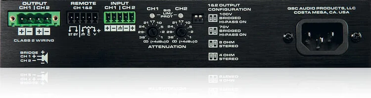 QSC SPA2-200 200W 2-channel 70V Power Amplifier | Sweetwater