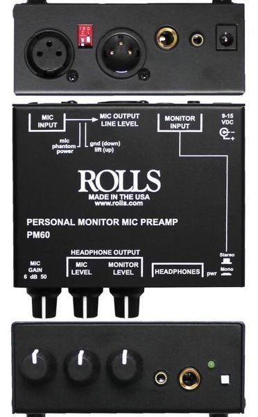 Rolls PM60 Personal Monitor Mic Preamp | Sweetwater