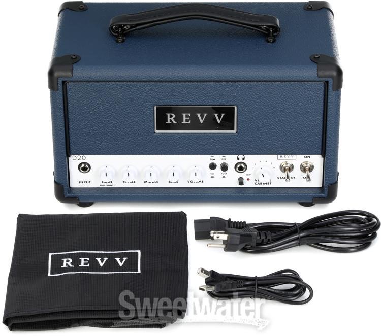 Revv D20 20-/4-watt Tube Head - Navy Tolex, Sweetwater Exclusive