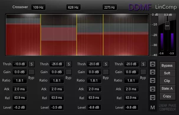 DDMF LinComp Linear Multiband Compressor Plug-in | Sweetwater