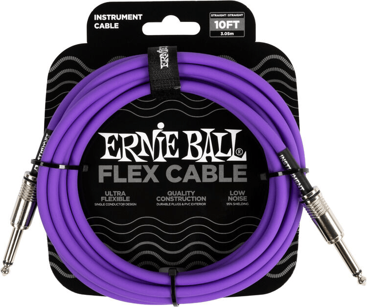 Ernie Ball P06415 Flex Straight to Straight Instrument Cable - 10-foot ...