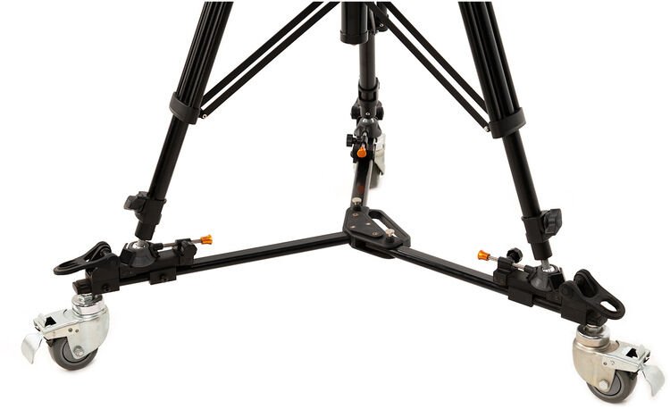 E-Image EI-GA780-KIT Aluminum Tripod Kit with Fluid Head and Dolly ...