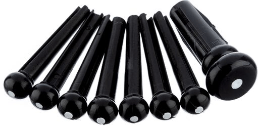 Fender Acoustic Bridge Pin Set - Black with White Dot | Sweetwater