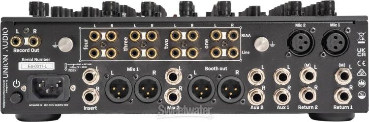 Union Audio elara.6 Pro 6-channel Linear Analog DJ Mixer - Black | Sweetwater