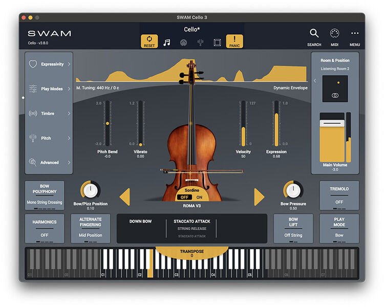 Audio Modeling SWAM Cello Virtual Instrument Software | Sweetwater