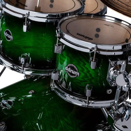 ddrum Dominion Birch 6-piece Shell Pack - Green Burst | Sweetwater