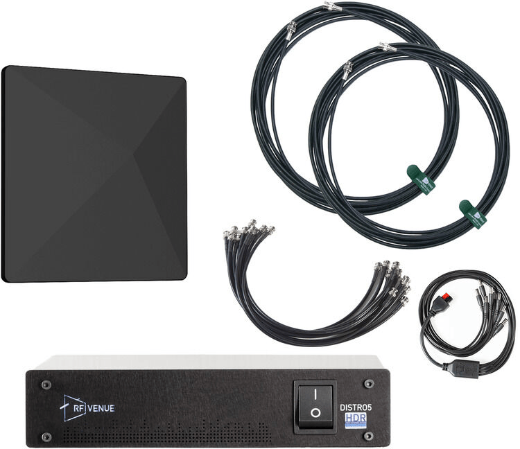 Rf Venue Distro5 Hdr Antenna And Power Distribution System With Cp Architectural Antenna Black
