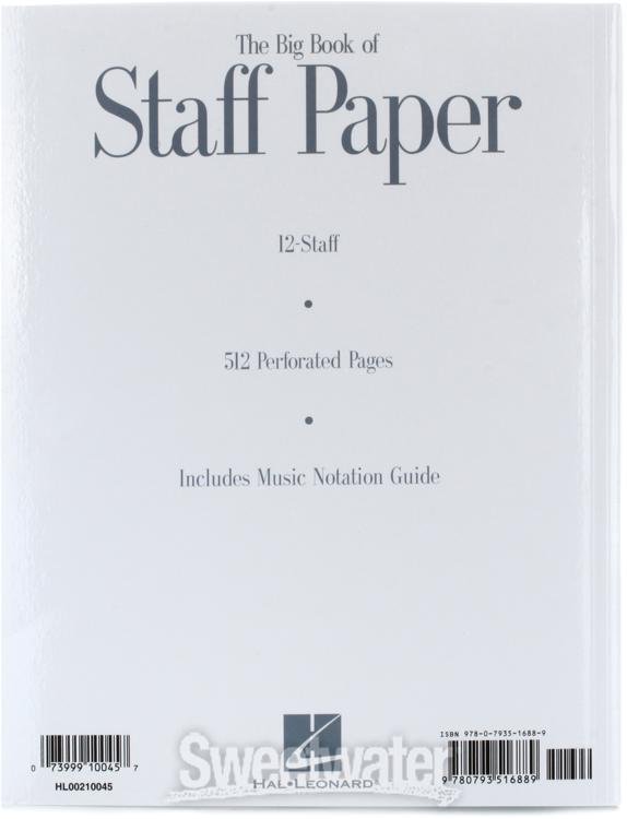 Hal Leonard The Big Book of Staff Paper | Sweetwater